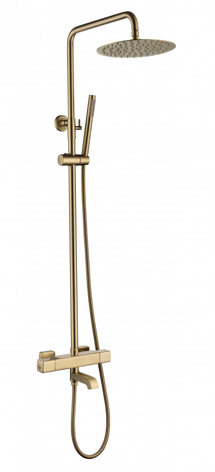 Душевая система с термостатом Grocenberg GB7005MG золото матовое