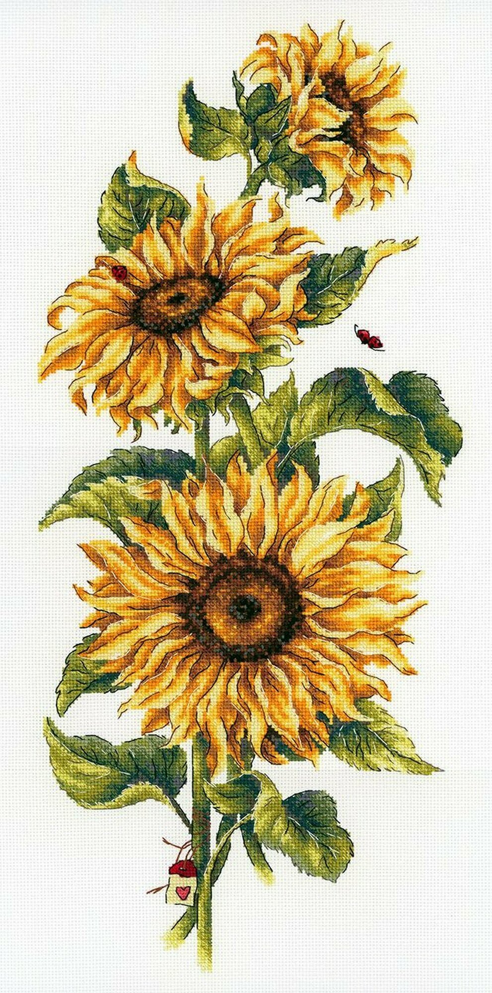 Вышивка Подсолнухи 41x18 см.