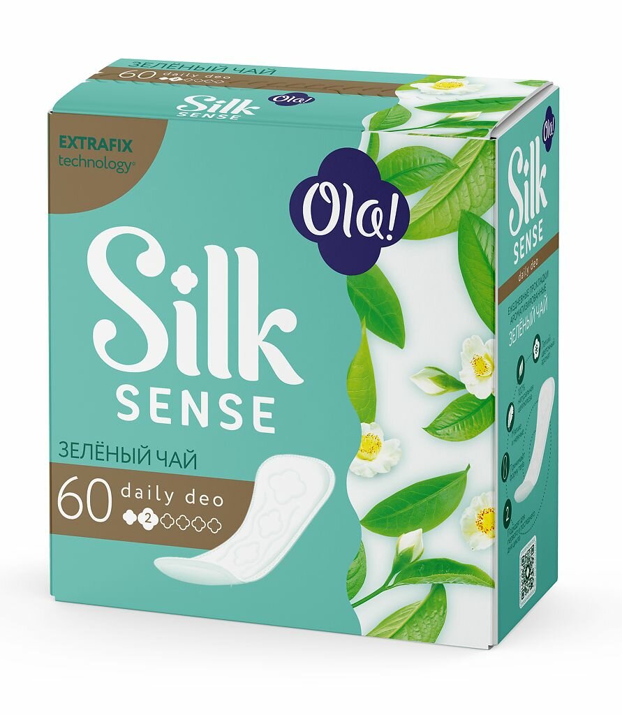 Ola! Прокладки ежедневные Silk Sense Daily Deo Зелёный чай, 60 шт