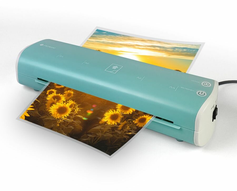 Ламинатор гелеос ЛМ A4 Модерн светло-синий+белый (ЛМ-А4МСБ), официальная гарантия