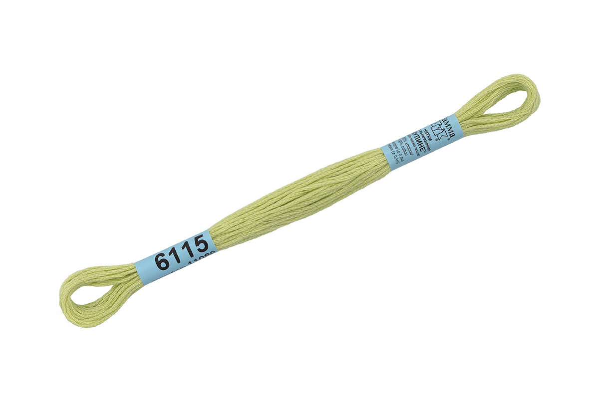 Мулине GAMMA нитки для вышивания 8м. 6115 бледно-оливковый, 1 штука.