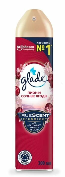 Glade Освежитель воздуха Пион и сочные ягоды, аэрозоль, 300 мл