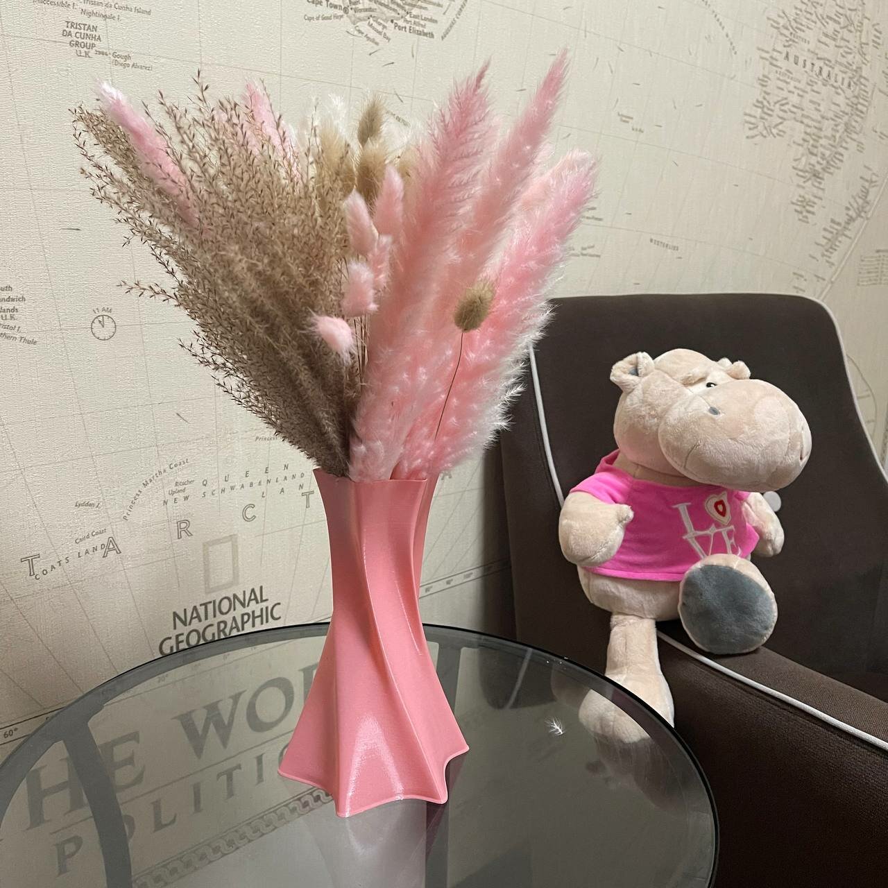 Ваза для цветов интерьерная персиковая (3D печать) (урал5)