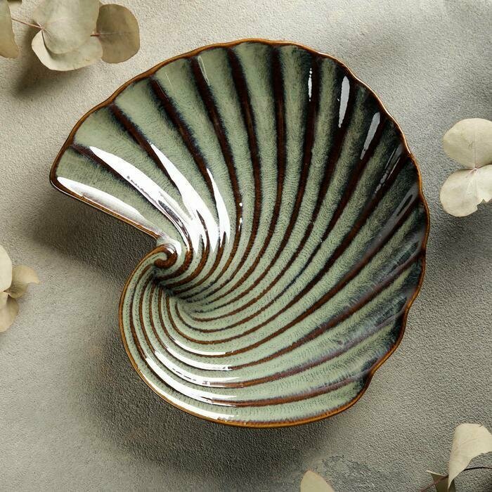 Блюдо сервировочное "Пайро. Ракушка",20x3 см, посуда для сервировки стола, тарелка для подачи блюд