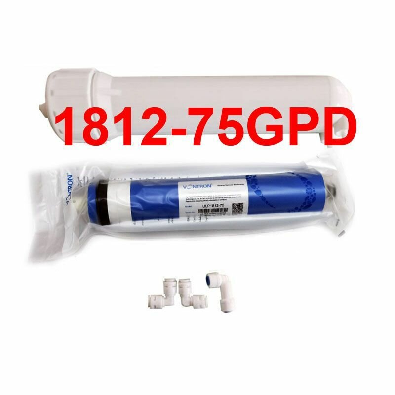 Мембрана Vontron ULP1812-75G с корпусом, уголками и обратным клапаном. Подходит для Гейзер Премиум, Экософт, Атолл, Барьер.