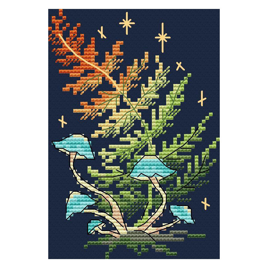 В-813 Набор для вышивания крестом на одежде МП Студия 'Лесная магия' 13*9см