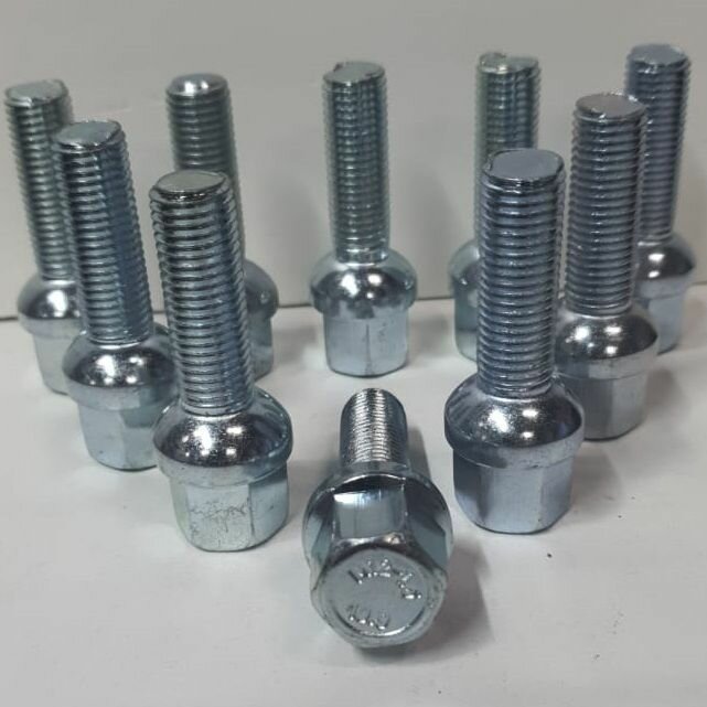 Болт колёсный 12x1,5x35, сфера,10 штук