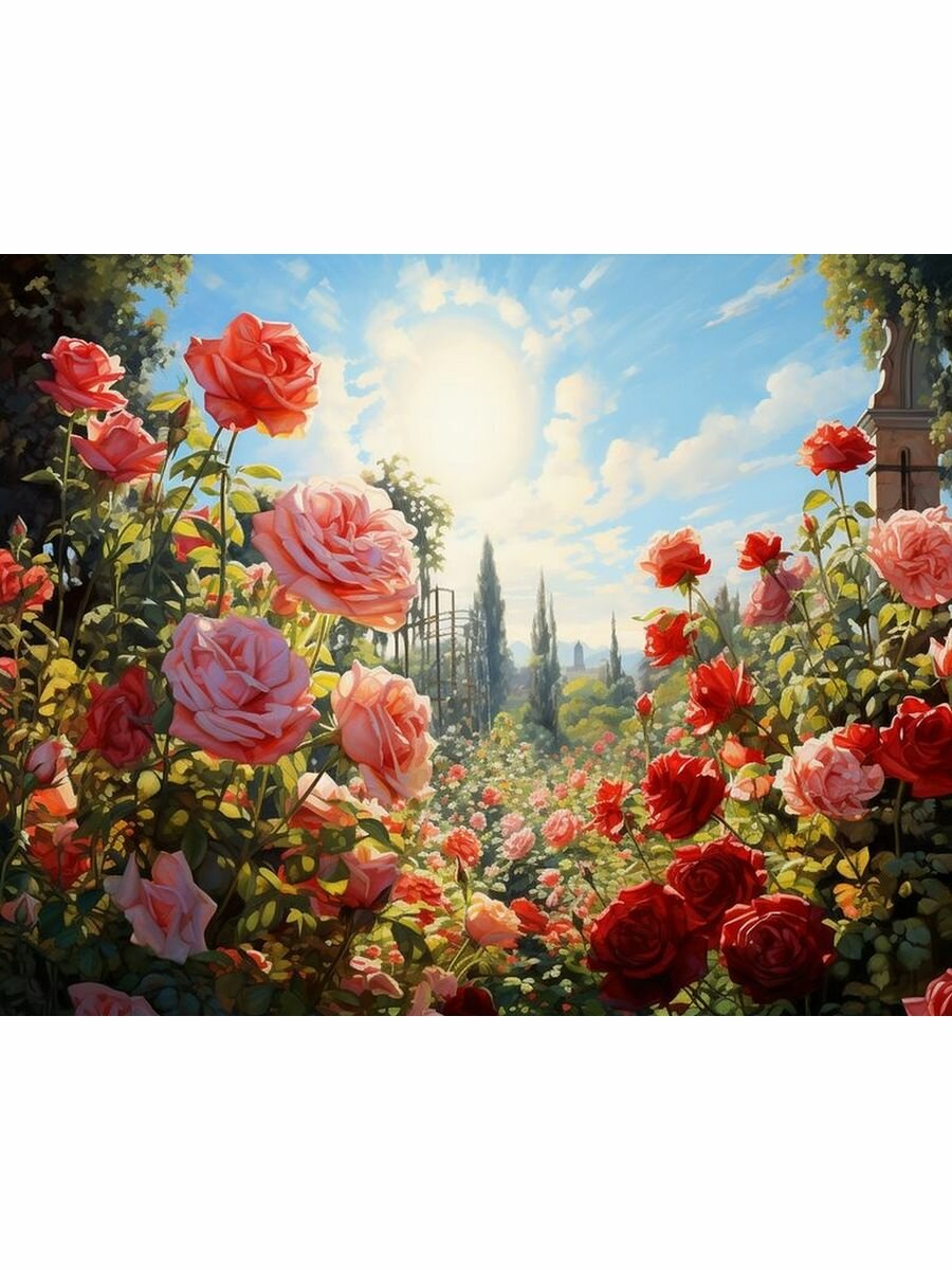 Картина по номерам цветы розы 40x50