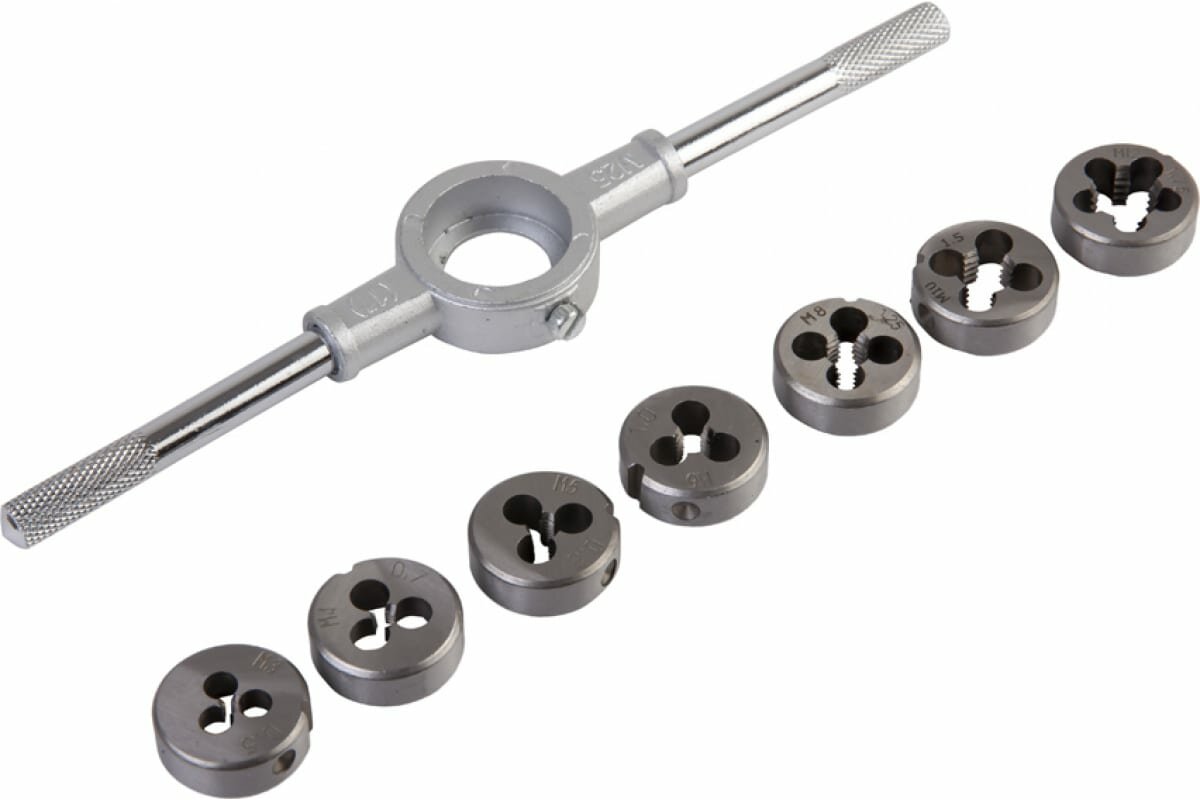 Набор плашек WIEDERKRAFT M3-12, 8 предметов, метрическая резьба WDK-DS0312