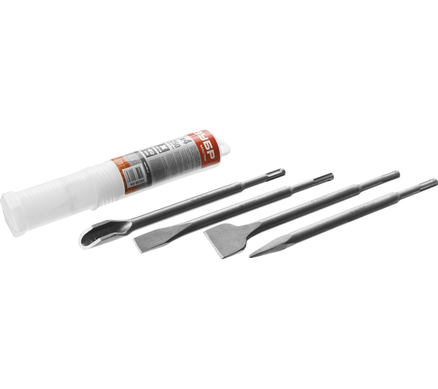 ЗУБР 4 шт, 250 мм, SDS-Plus, набор зубил (29230-Н4)