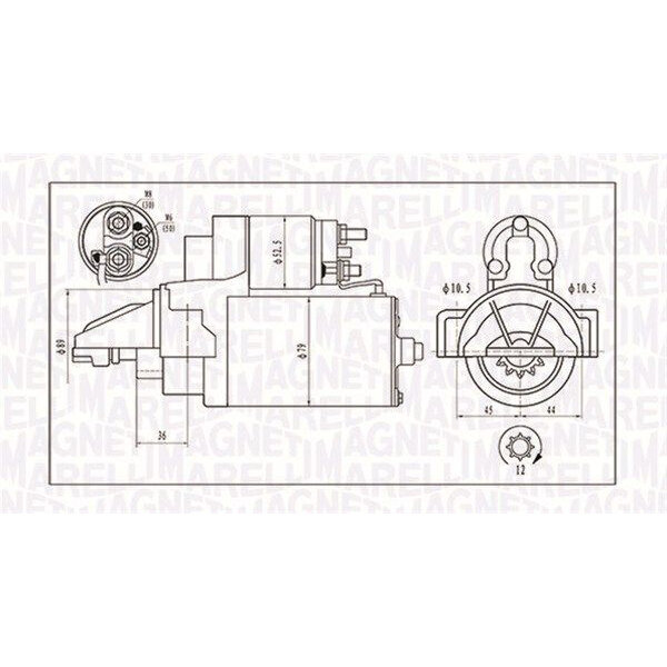 Стартер в сборе для автомобиля, MAGNETI MARELLI 063721421010 (1 шт.)