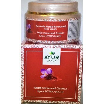 Ayurvedic Herbal KUMKUMADI Face Cream, Ayur Ganga (Аюрведический хербал крем кумкумади), 30 г.