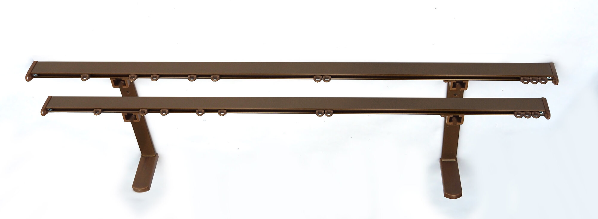 Профильный карниз для штор Симпл двухрядный бронза