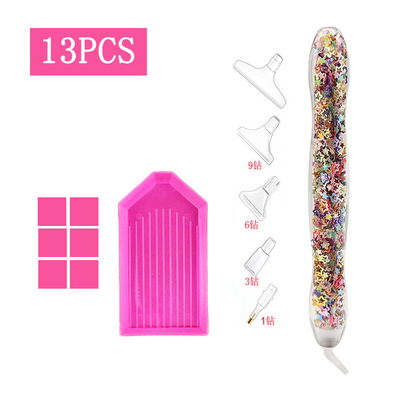 2026 Новейший набор инструментов для алмазной живописи с резиновым точечным пером, замена головки пера, комбинация, экспортный узор, новинка