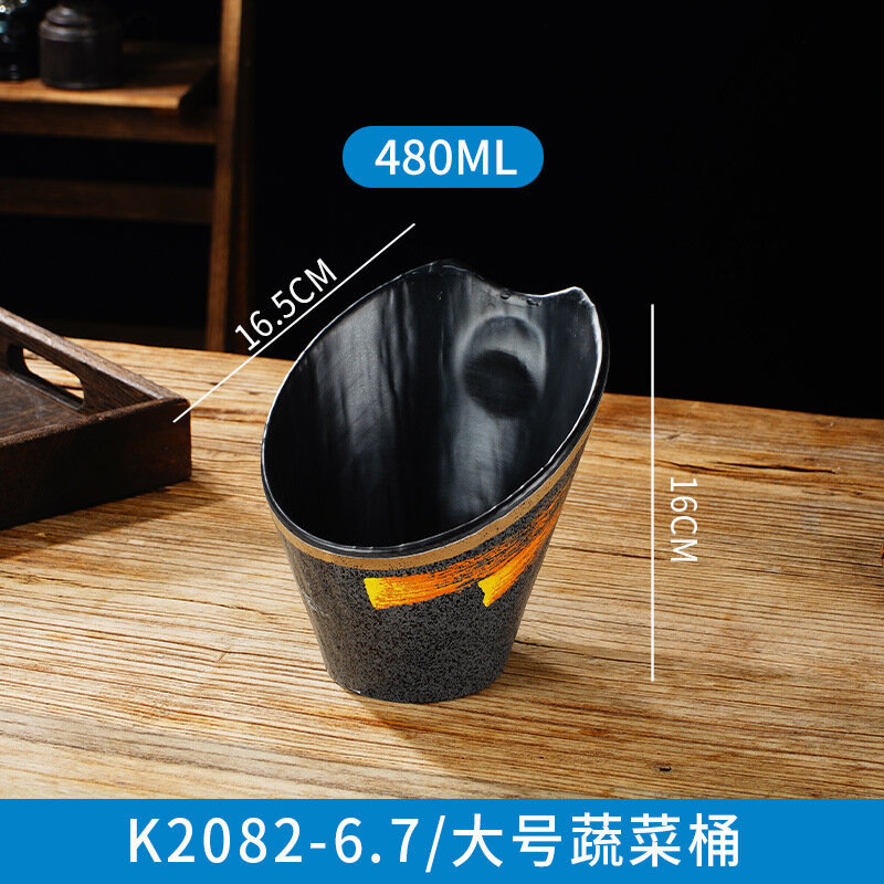 Меламин натирание блюдо в форме чаши Ретро натирания блюдо чаша Овощной скошенный блюдо бочонок китайская барная посуда