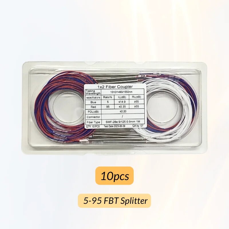 10 шт. Белезателеком FBT оптоволоконный разветвитель 1x2 10pcs 5-95
