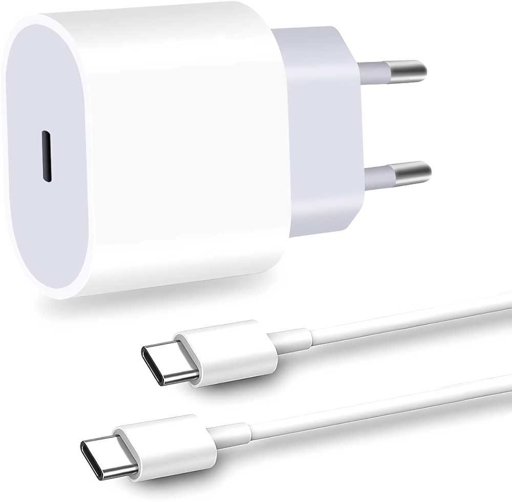 Зарядное устройство/ Адаптер 25 ватт и кабель Type-C-Type-C / Белый