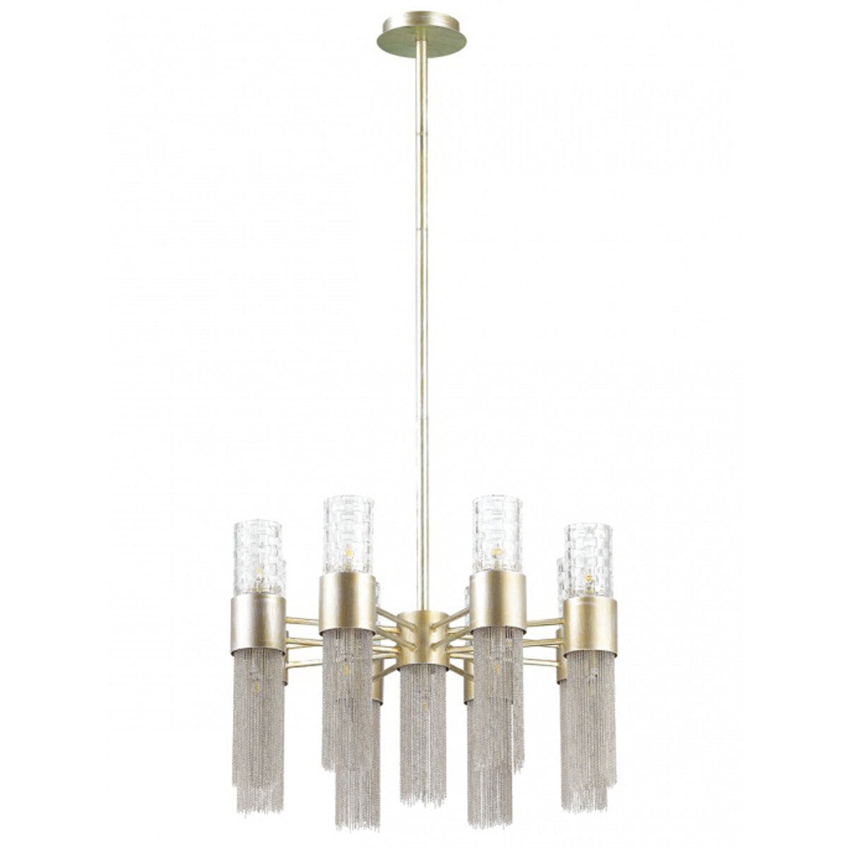 Люстра потолочная ODEON LIGHT HALL PERLA 4631/17, 85Вт, лампы G9 LED 17шт*5W, серебро/золото