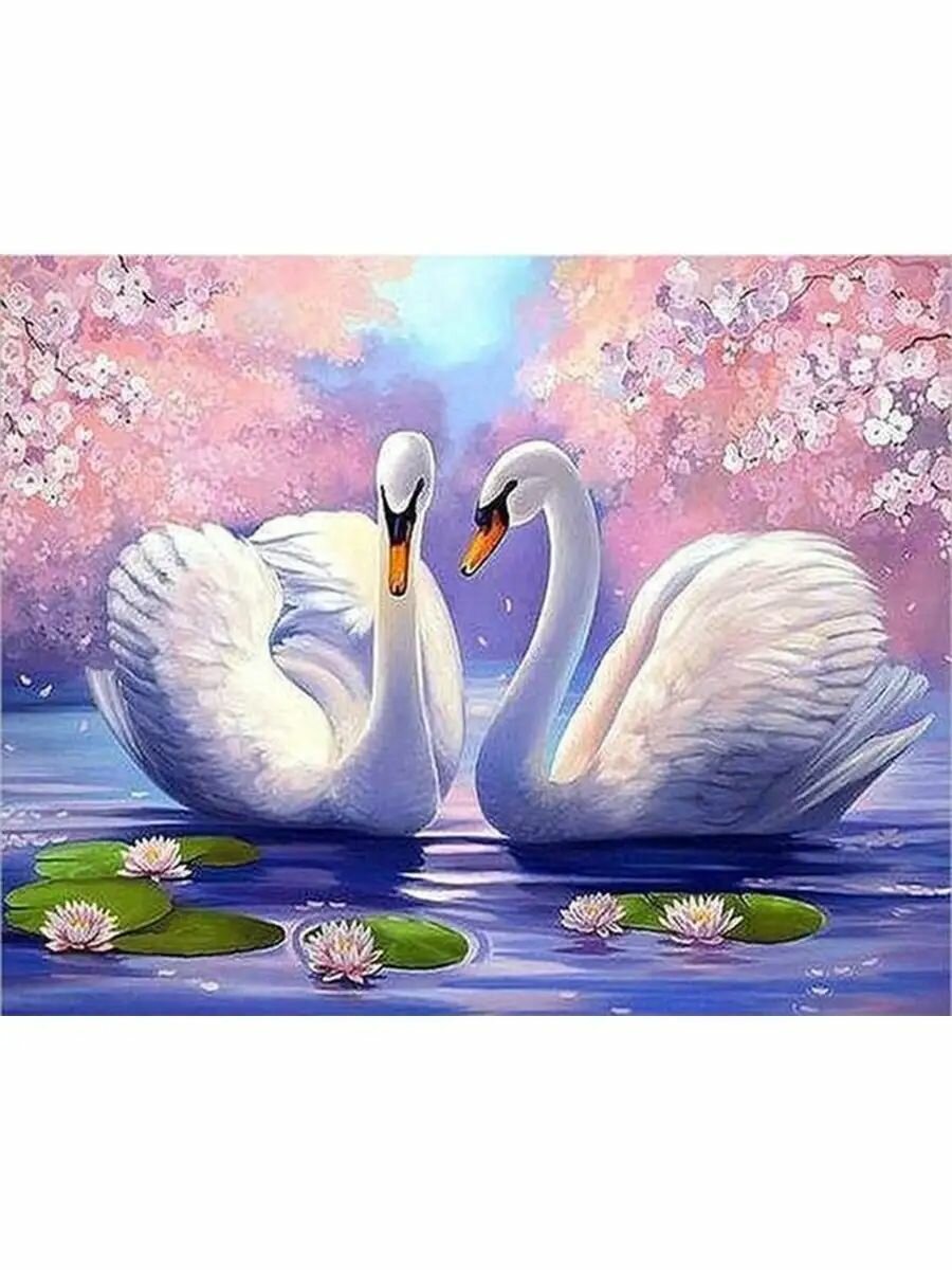 Алмазная мозаика на подрамнике 40х50 полная выкладка круглые стразы. Творчество для взрослых и детей