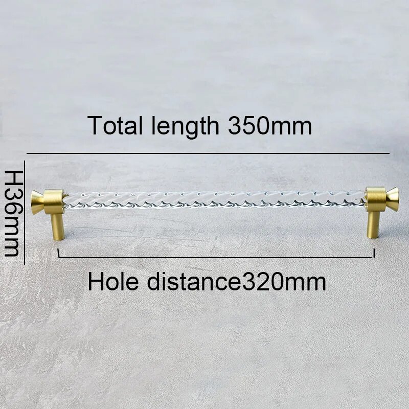 Ручки для шкафов IHOMCASA золотые акриловые 320mm Hole To Hole