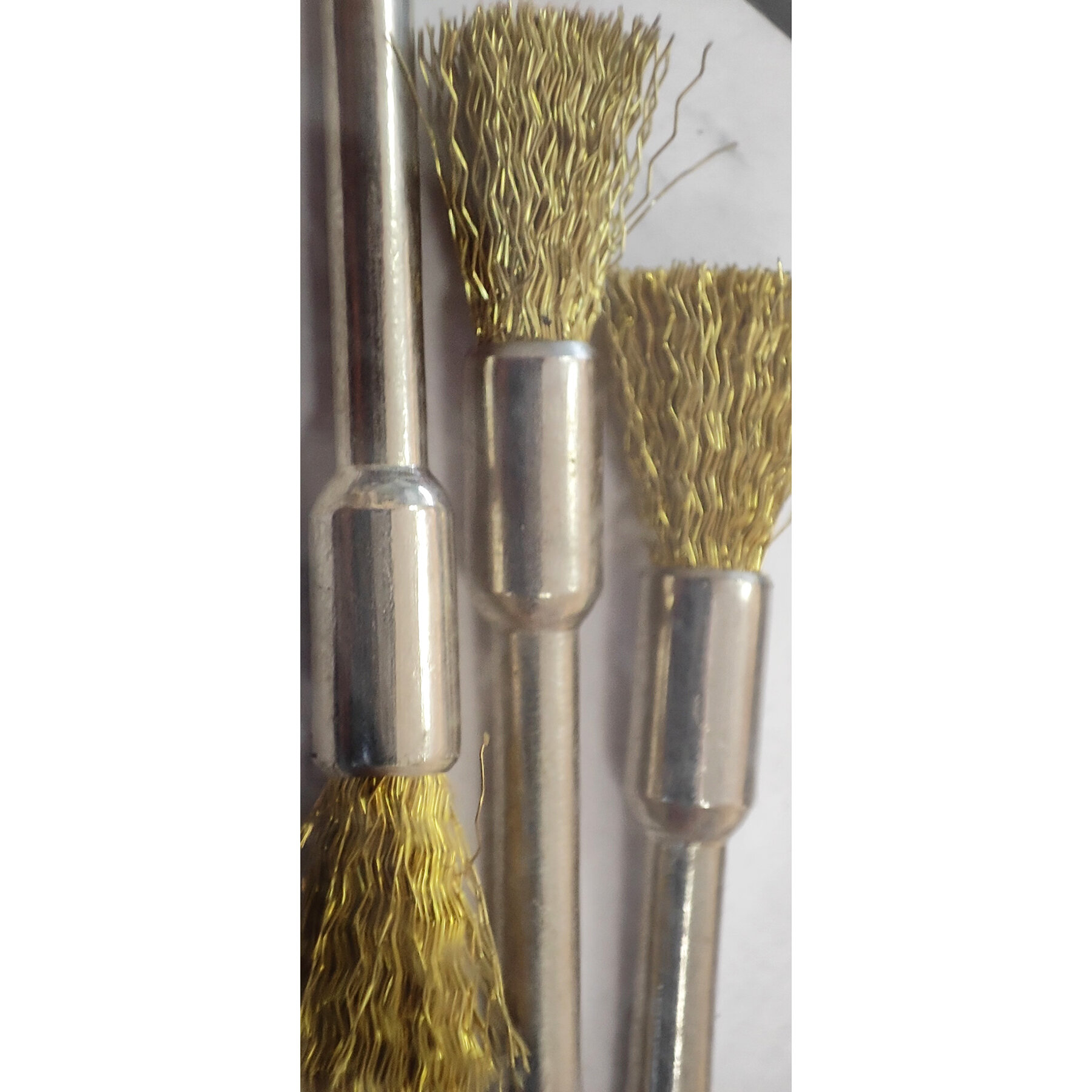 Латунная щетка 5мм для очистки металлических деталей, 2х3 шт, JAS