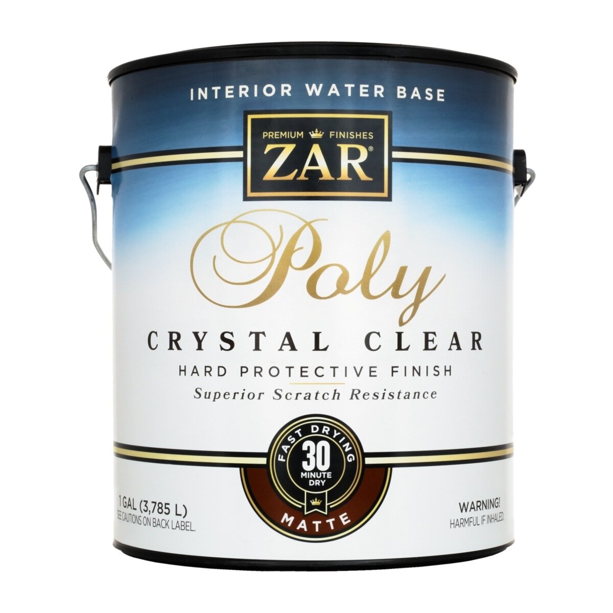 Полиуретановый лак на водной основе ZAR Interior Water Base Poly Crystal Clear 3,78 л Матовый 34413