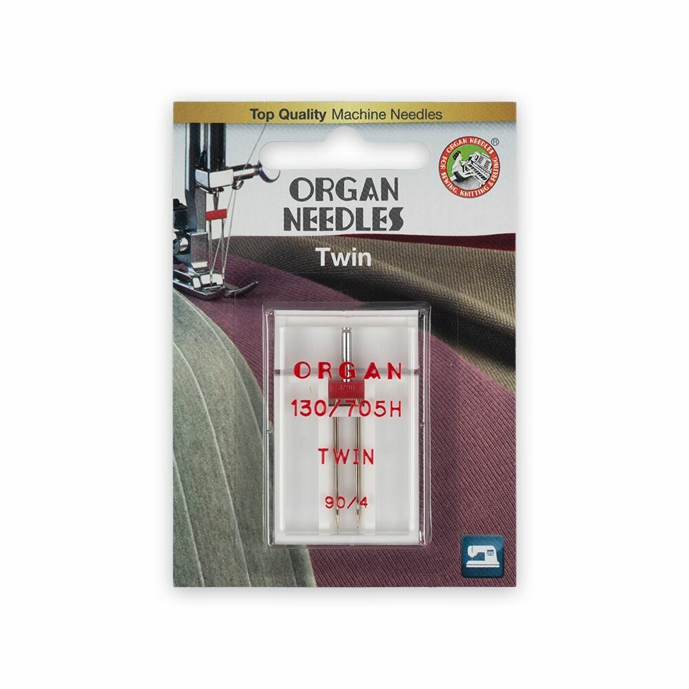Иглы для швейных машин "ORGAN" 90/4, 1 шт 5102051BL двойные