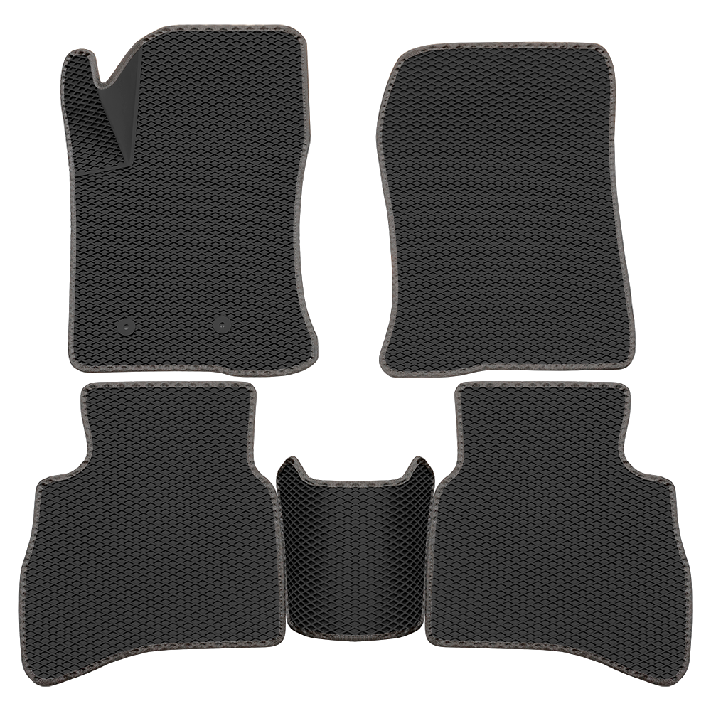 Коврик салонный 3D EVA Ромб резиновый (черный) для москвич 3 (22-Н. В.) Серый кант