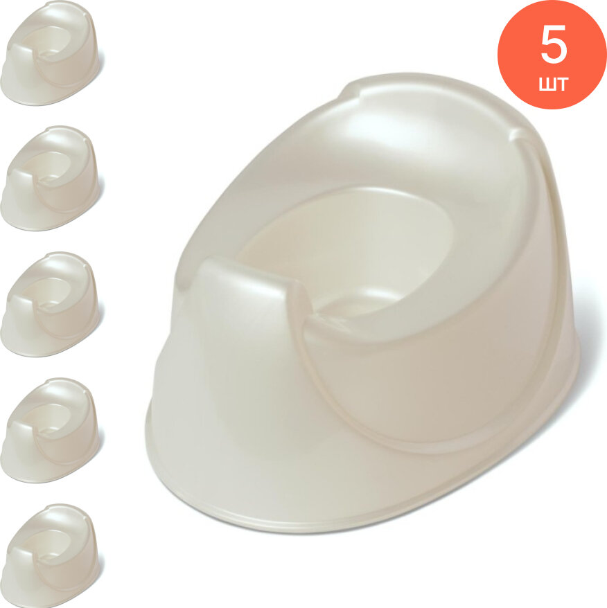 Горшок детский Martika / Мартика Бамбино с высоким передним бортиком, полипропилен белый 30.7×25.6×16.5см / товары для малышей (комплект из 5 шт)