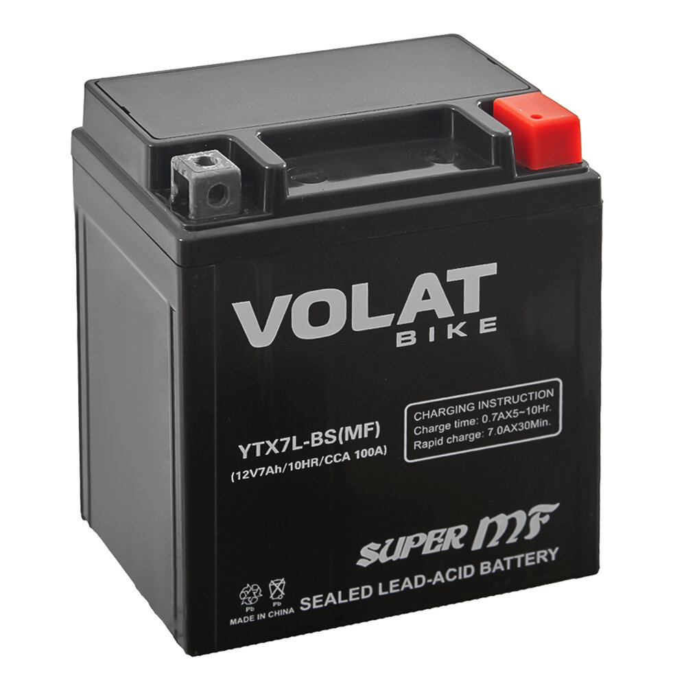 Аккумулятор VOLAT YTX7L-BS 7 Ач 100А О/П YTX7L-BS (MF)