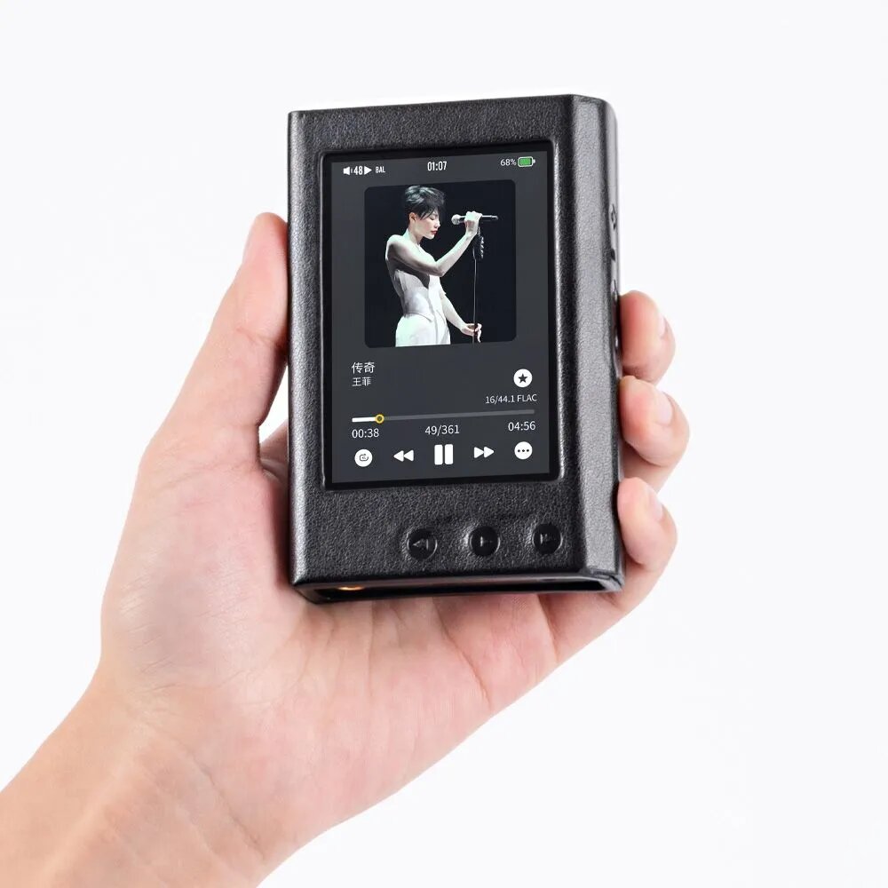 Кожаный чехол для TempoTec V3 DAP MP3-плеера, черный, противоударный, для защиты от царапин — фото 1