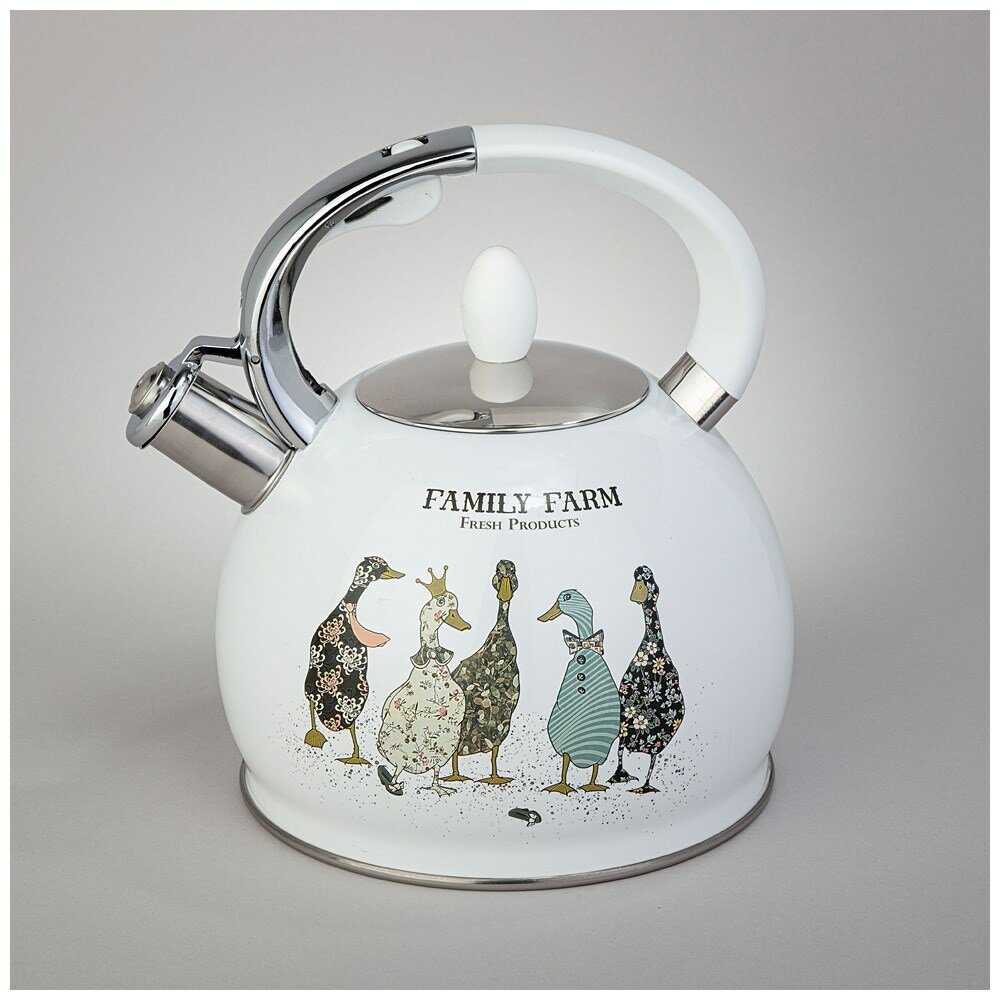 Чайник agness со свистком, 3л, индукцион. капсул. дно