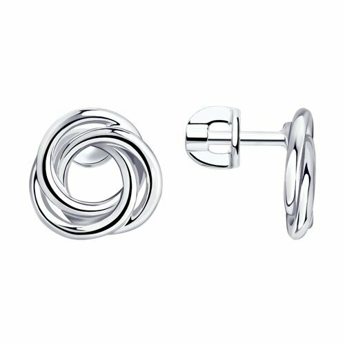 Серьги пусеты, серебро, 925 проба, родирование