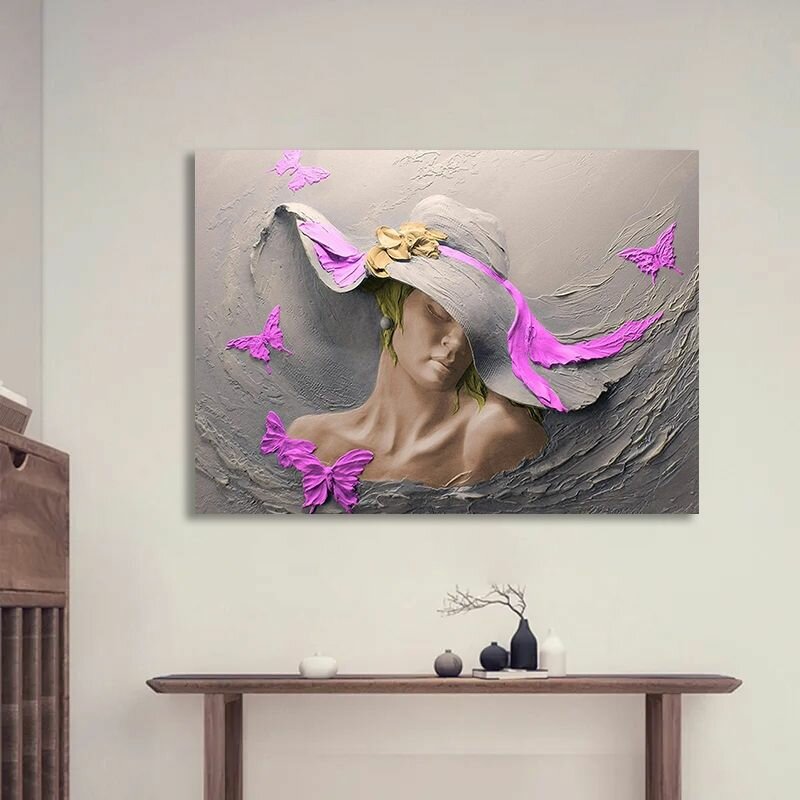 Картина абстракция для интерьера, абстрактные картины для интерьера, барельеф девушки, 40х60 см.