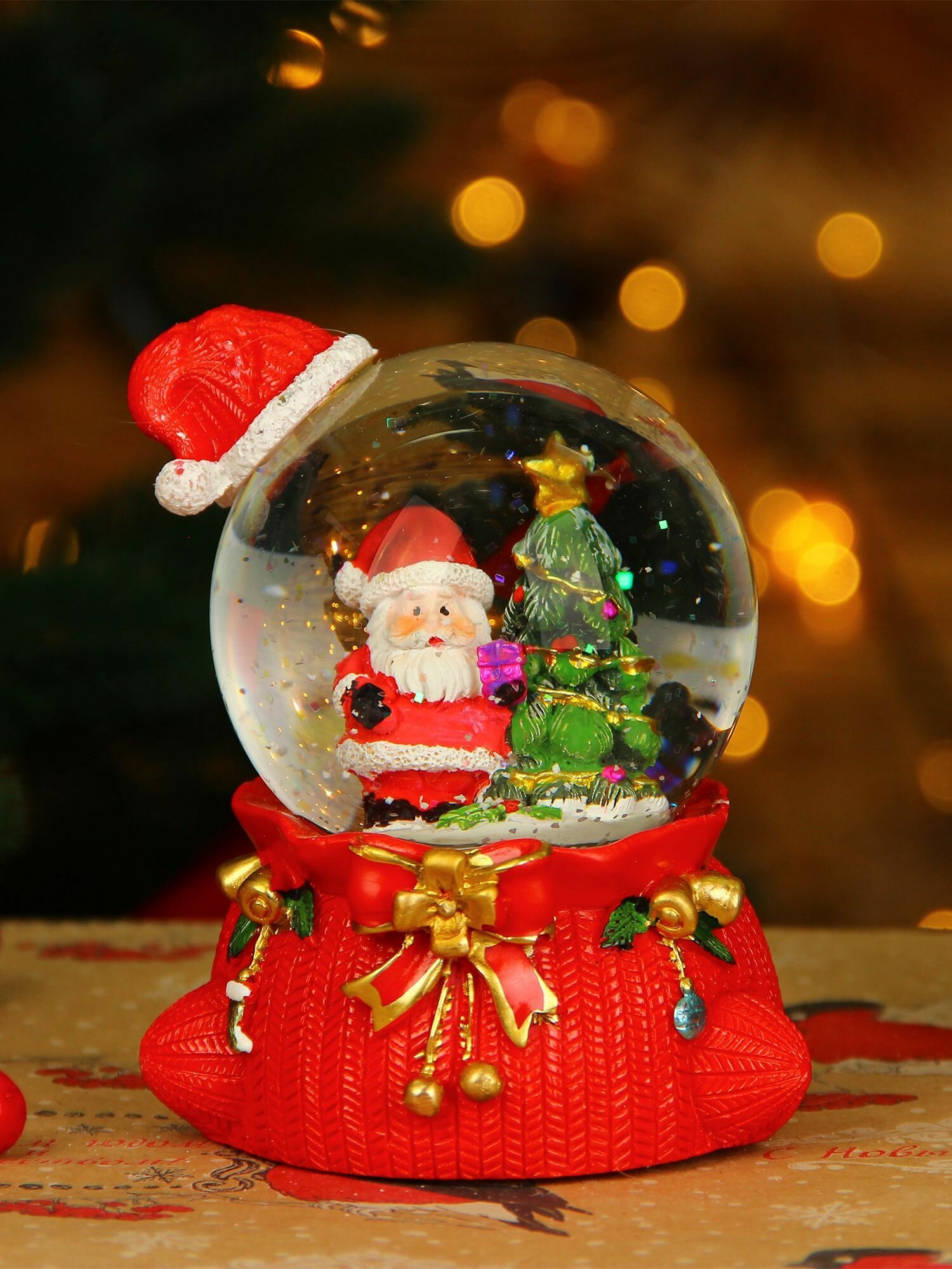 Новогодний фонарь "Снежный Шар", 12х12х12 см, музыкальный, светящийся