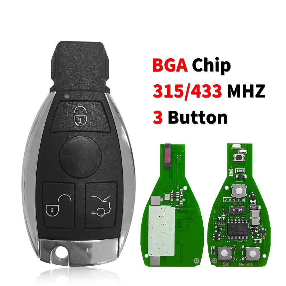 XNRKEY 2/3/4 Кнопка Автомобильный Дистанционный ключ для Mercedes Benz A B S E Class W203 W204 W205 W210 W211 W212 W221 W222 315/433 МГц чип BGA 433Mhz, 3 Button