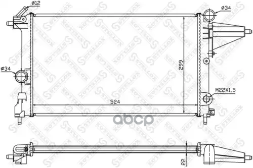 Радиатор системы охлаждения Opel Vectra 1.4/1.6 88-95 Stellox арт. 1025047SX