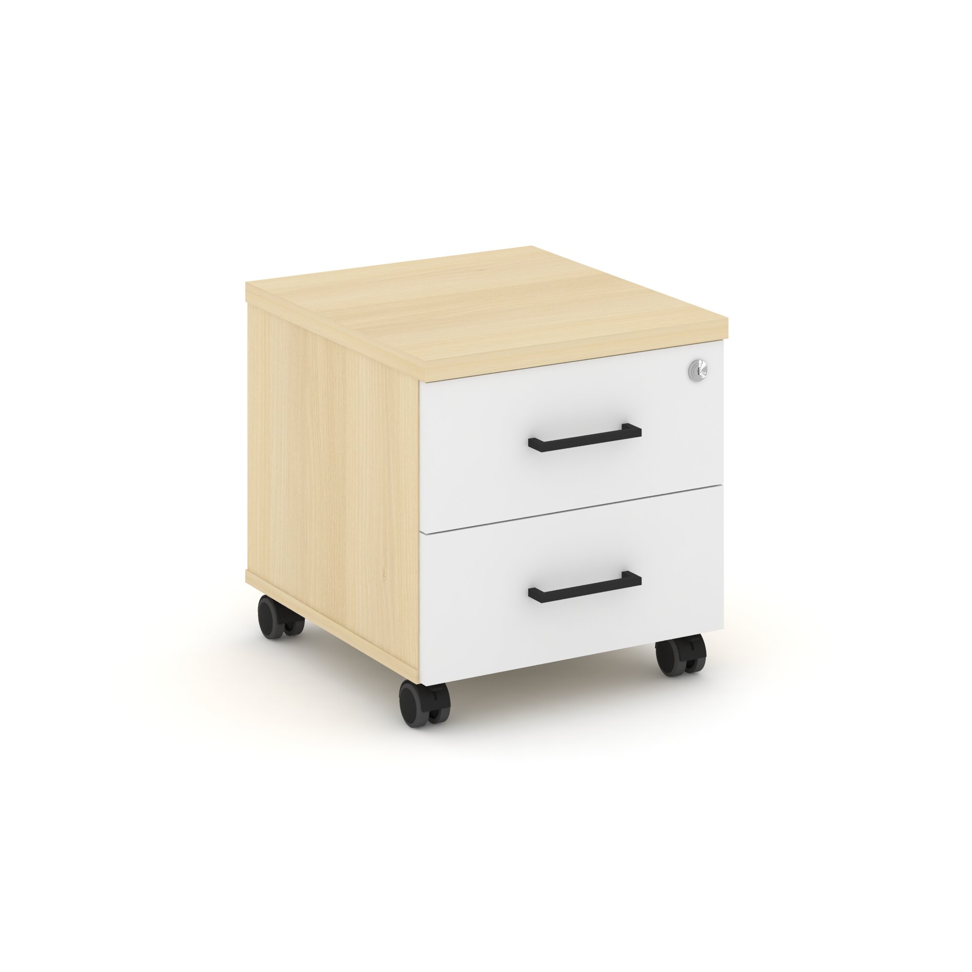 Тумба мобильная 2 ящика Стайл Проджект/Style Project Riva SN. TM-001 Акация Лорка/Белый 416*460*437