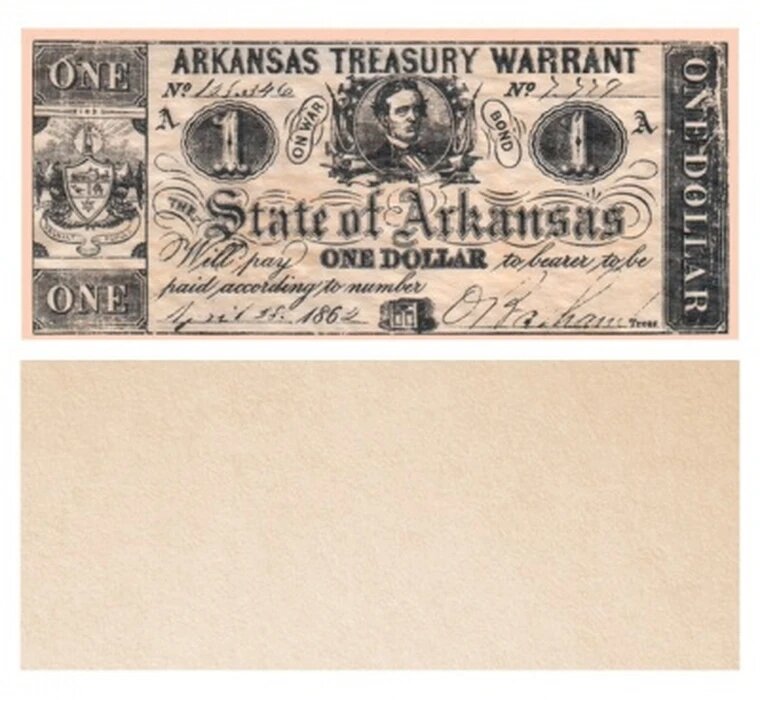 1 доллар 1861 США штат Арканзас, сувенирная копия, банкноты и купюры редкие коллекционные