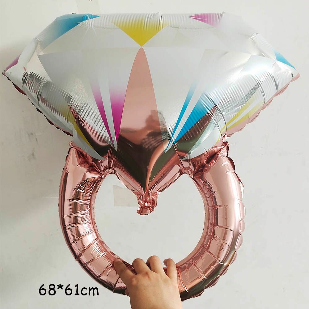 Кольцо с бриллиантом/бутылка шампанского, воздушные шары, Декор для свадьбы/дня рождения,2шт