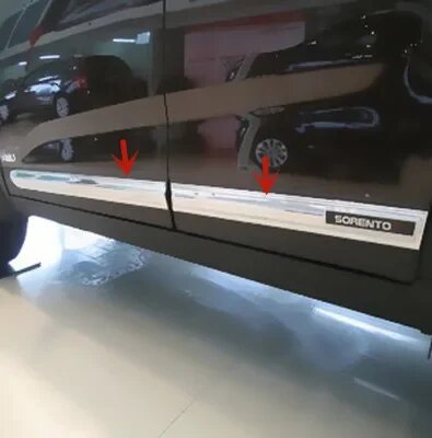 Хром накладки на пороги Kia Sorento 2009-2014, ABS Chrome