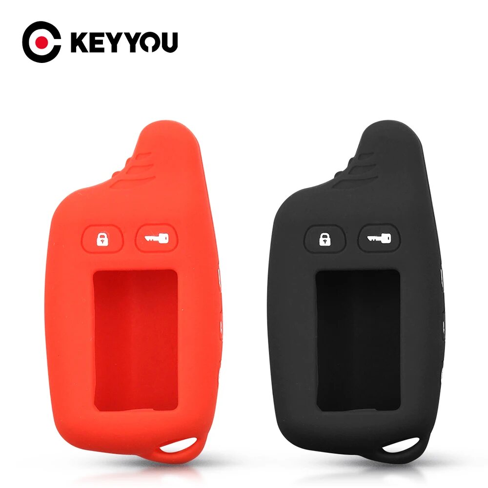 Силиконовый чехол-брелок KEYYOU Tw9010 для русской двухсторонней сигнализации, брелок для сигнализации для Tomahawk Tw9010 9010 черный