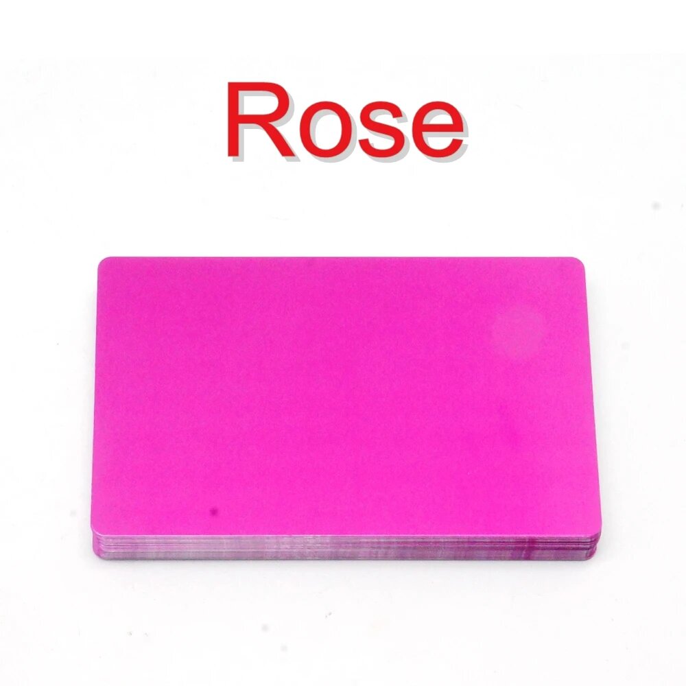 Металлические визитки YOOCNC, 50 шт, алюминий, гладкие Rose