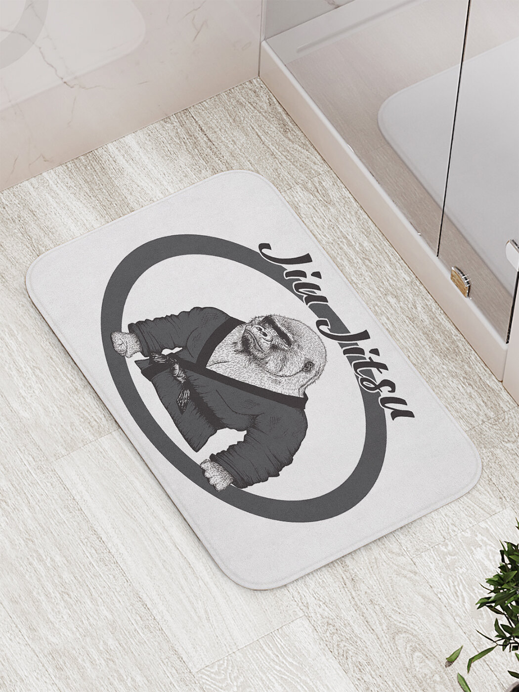 Коврик для ванной комнаты и туалета противоскользящий "Мастер джиу-джицу" 52х77 см, JoyArty