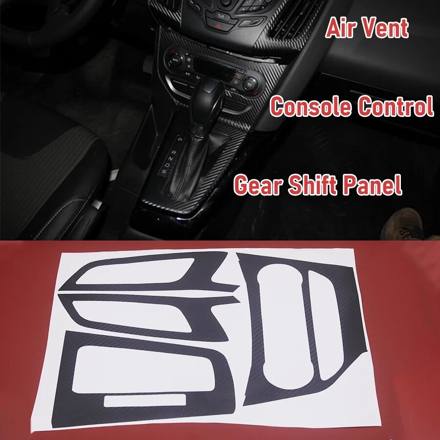 Наклейка из углеродного волокна для Ford Focus 3, тюнинг MK3 AT LHD 2012-2013, Стайлинг автомобиля, внутренняя панель центральной консоли, наклейка на вентиляционное отверстие