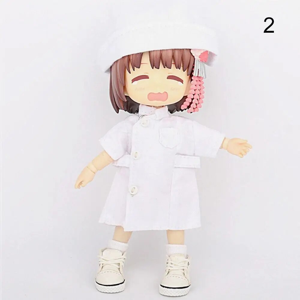 Кукольный костюм врача Obitsu11 белый 2