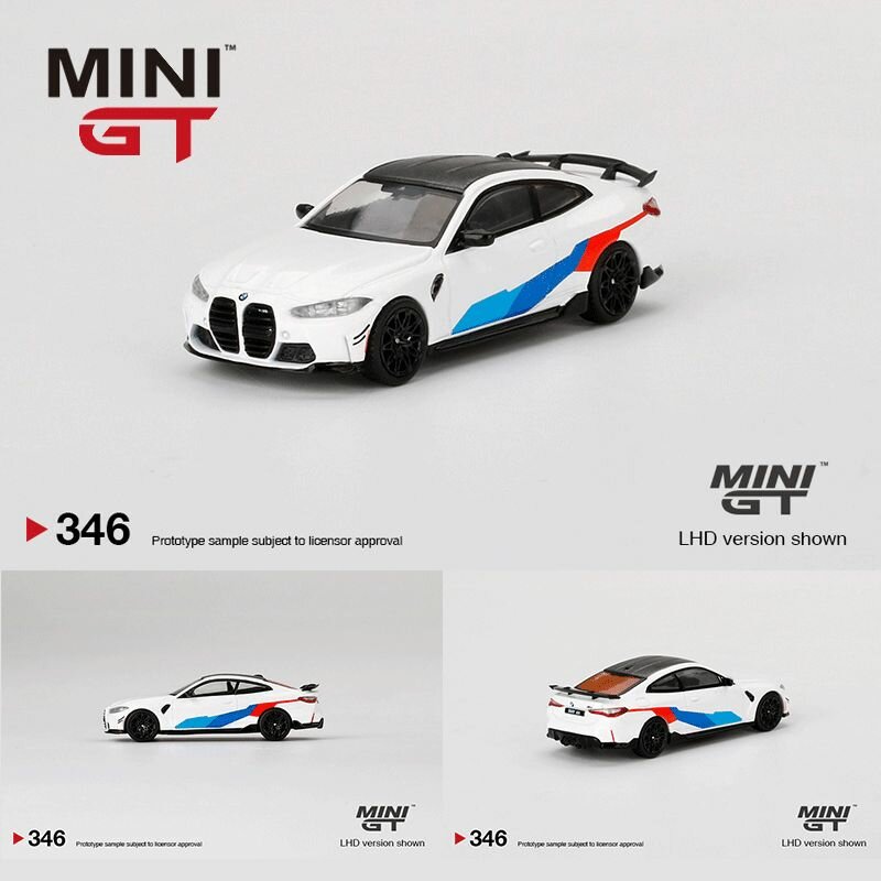 Машинка minigt 1/64 #346 BMW M4 M-Performance (G82) Alpine White Die-cast alloy car model collection display gifts