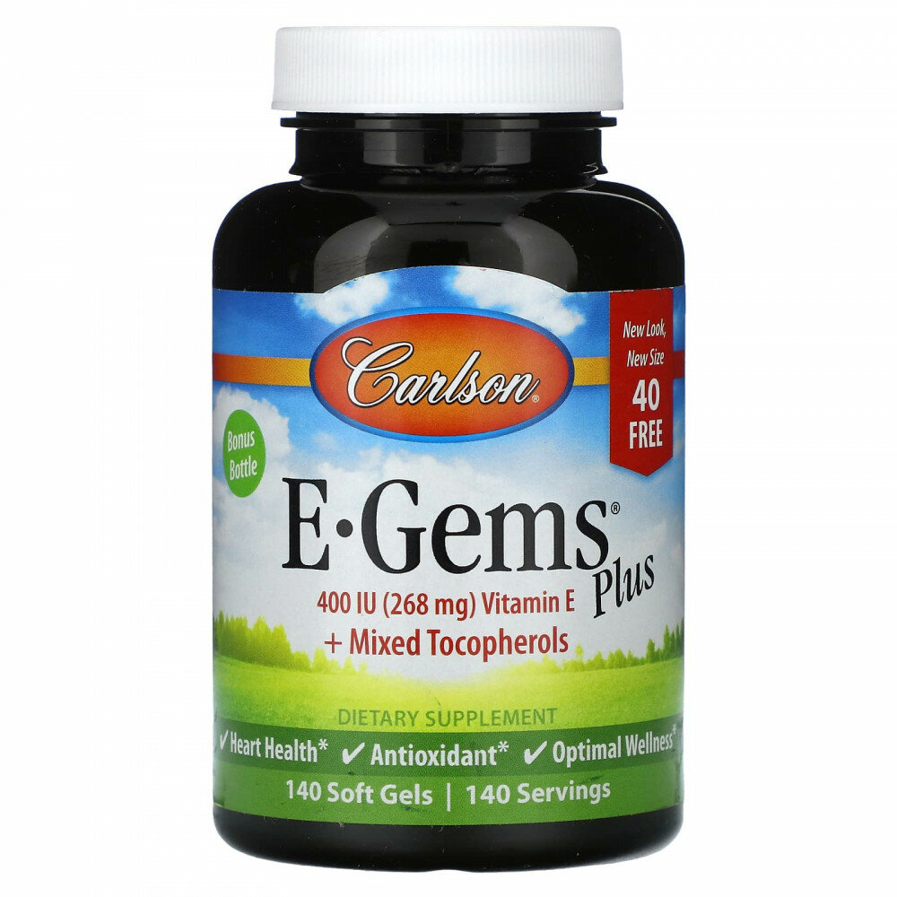 Carlson, E-Gems® Plus, 140 капсул