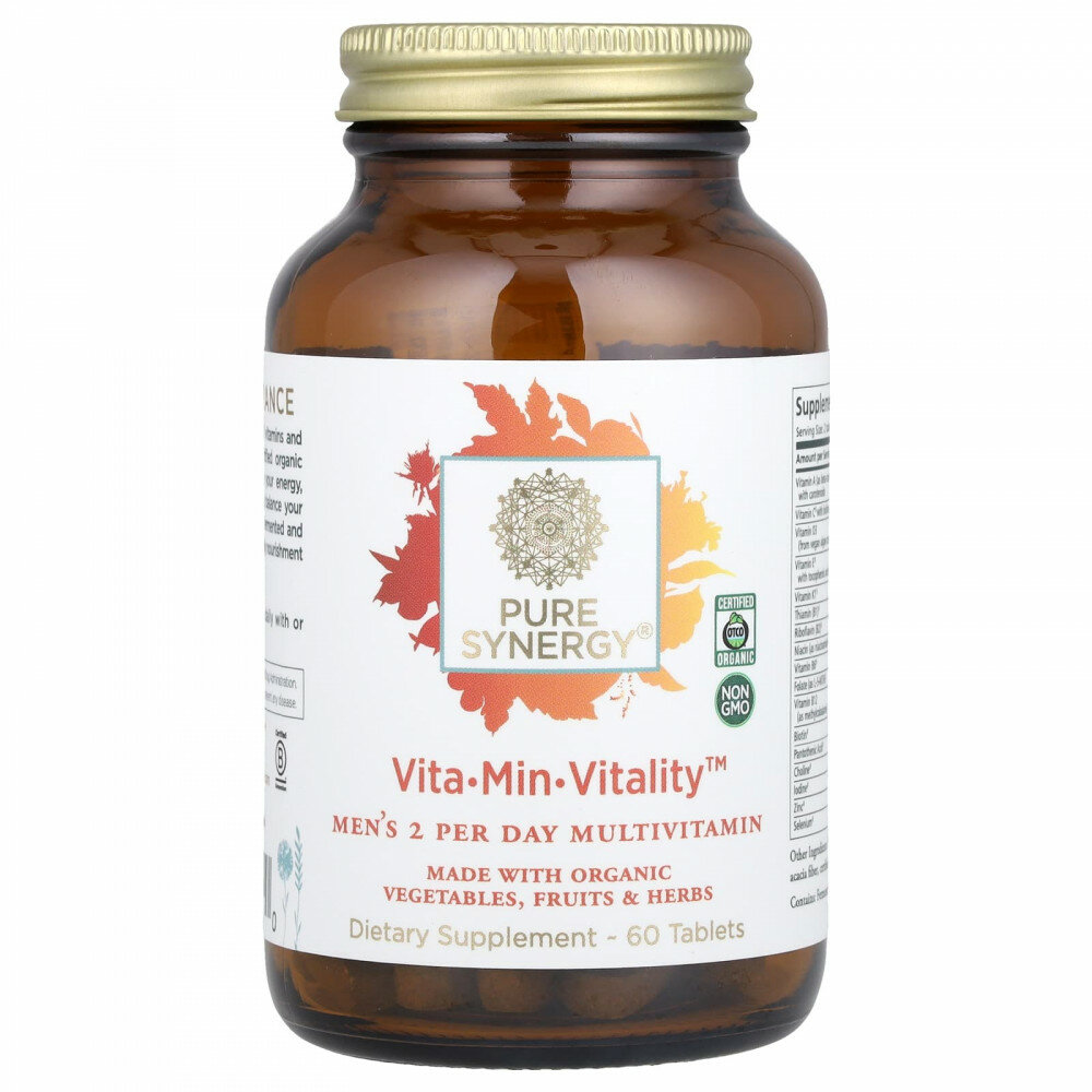 Pure Synergy, Vita-Min-Vitality®, мультивитамины для мужчин, 2 раза в день, 60 таблеток