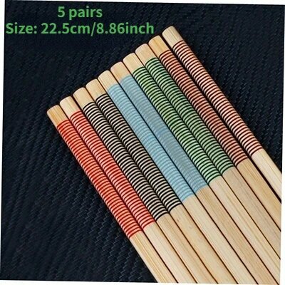 Бамбуковые палочки для еды 5 пар Зеленый, 5 pair
